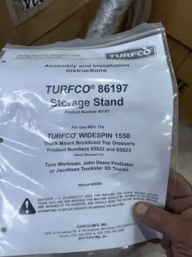86197: STAND STORAGE, Turfco | $300.00